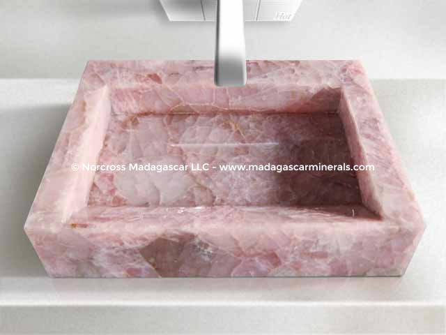 "MOSAIQUE" Rectangular Rose Quartz Sink