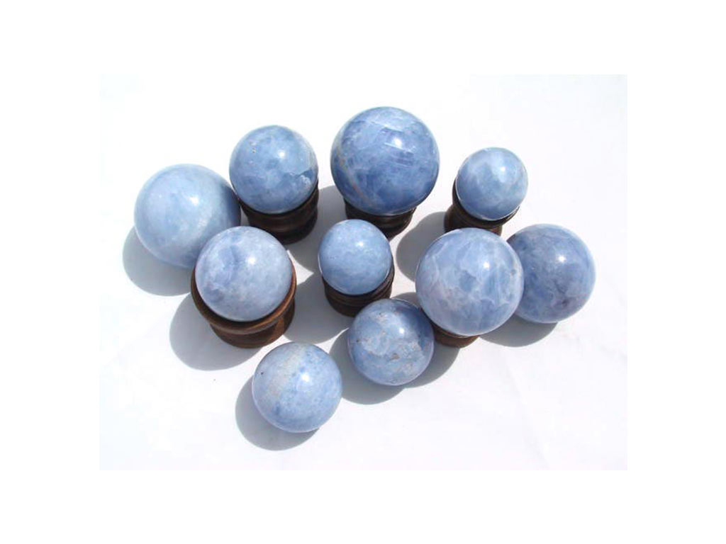 Blue Calcite Spheres 50-65 mm