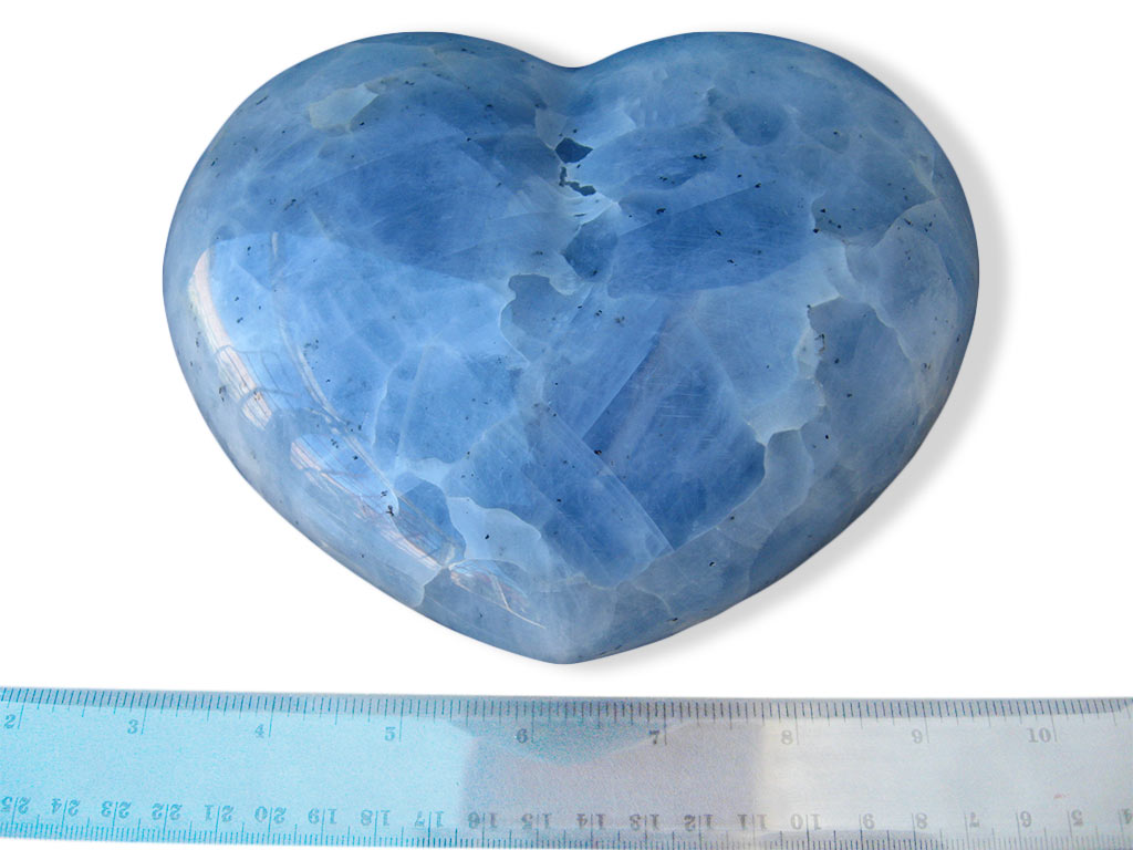 Blue Calcite Hearts 6 inch