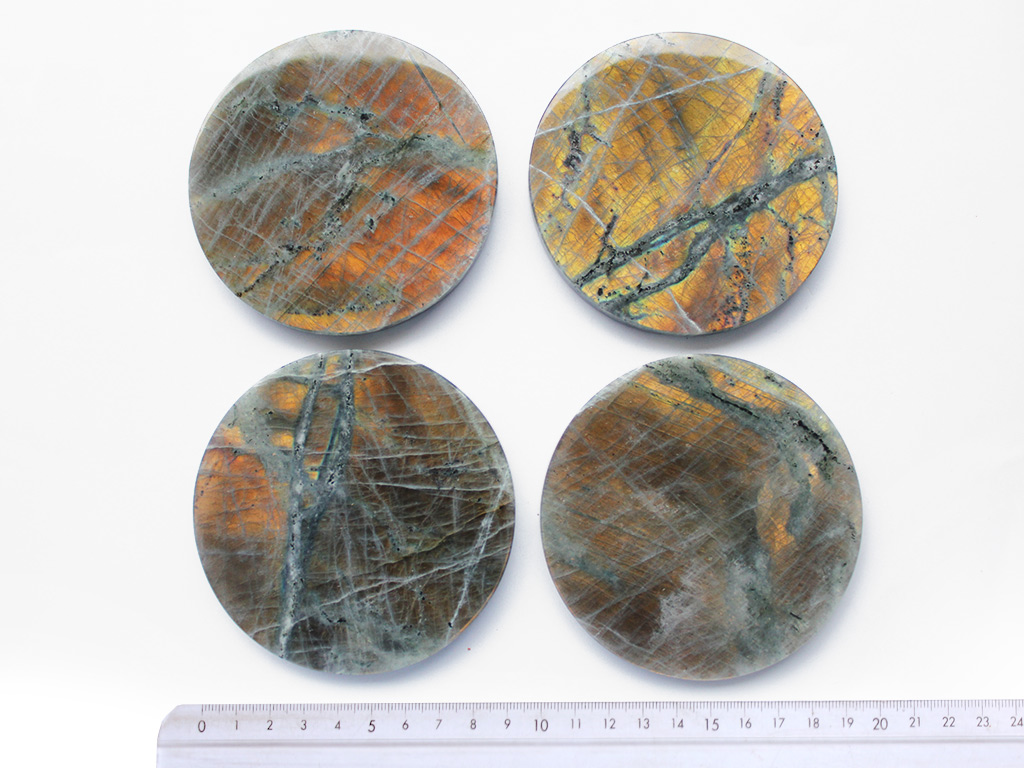 Fire Labradorite Coasters (4 Piece Set)