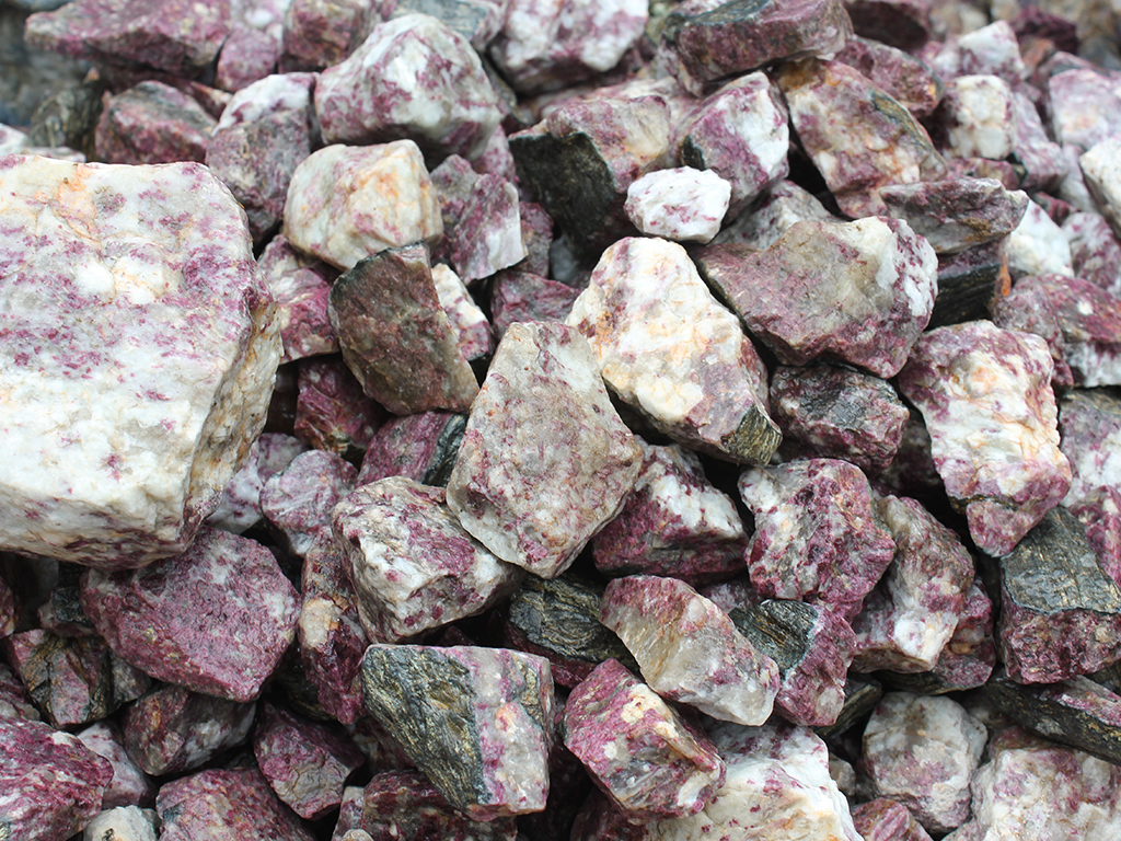 Ruby Tourmaline Rough - 5 LB bag