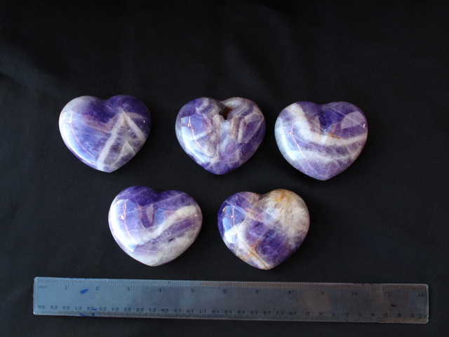 Banded Amethyst Large Decorative Heart