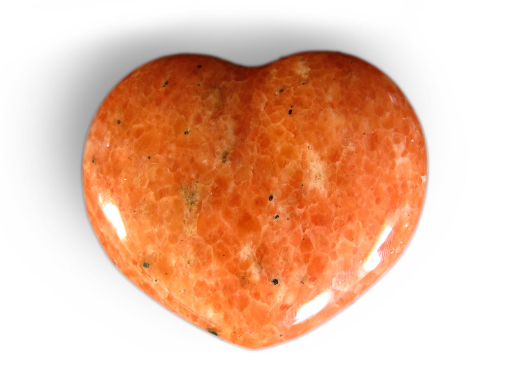 Orange Calcite Decorative Hearts