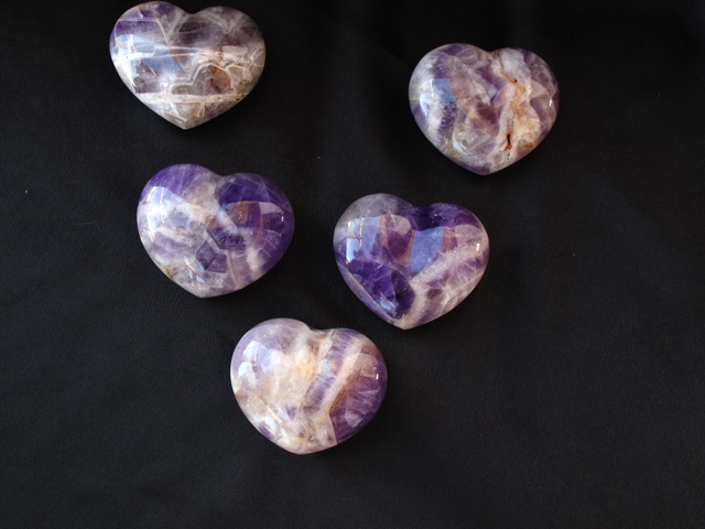 Banded Amethyst Decorative Heart